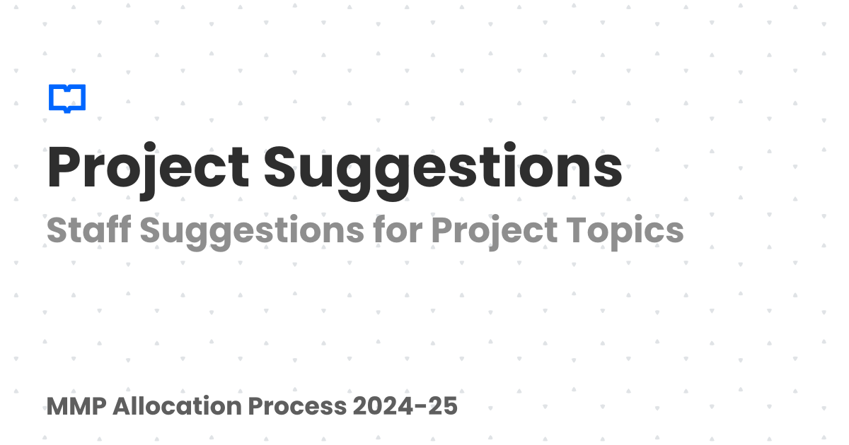 Project Suggestions | MMP Allocation Process 2025-26